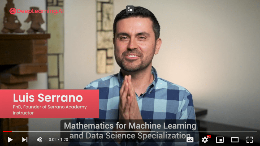 คอร์สสอนเลขพื้นฐาน Math for Data Science โดย Luis Serrano - DataRockie
